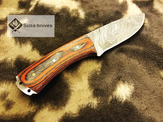 Damascus steel knife with sharpener – SUSA KNIVES